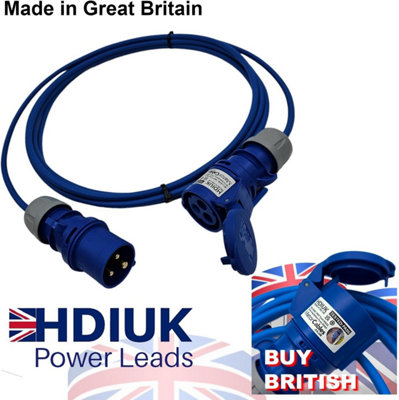 HDIUK - UK Made 10 Metres 16 Amp IP44 CEE Plug to Coupler Extension ...