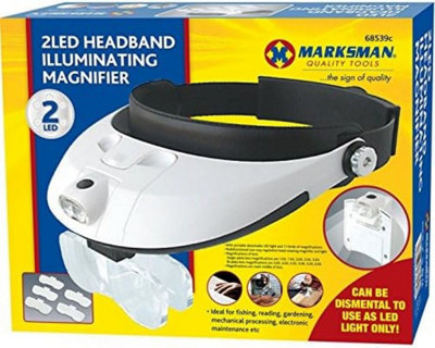 Buy Headband Lamp Lightweight Head Magnifier Adjustable 2 Led Light ...
