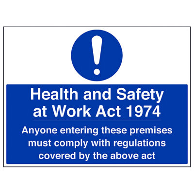 Health And Safety At Work Act 1974 Sign - Adhesive Vinyl - 400x300mm (x3)