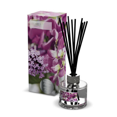 Heart and Home Sweet Pea Reed Diffuser - 70ml - Up to 12 Weeks of Fragrance