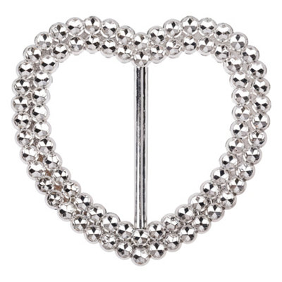 Heart Shape Silver Slider Buckle with Sparkling Rhinestone for Chair ...