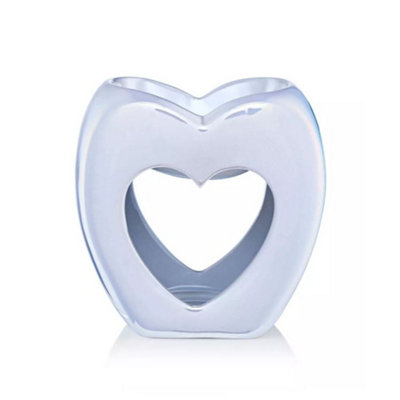 Heart Wax Melt Burner. Made from Ceramic. Gift Boxed. - Pearlised White ...