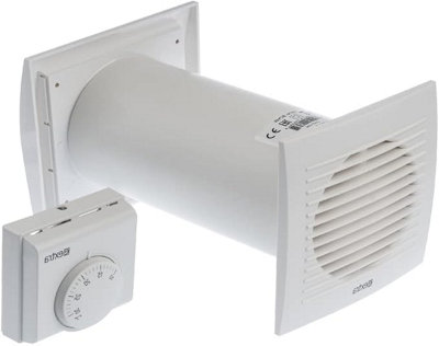 Heat Air Distributor 100mm / 4" with Thermostat Room Warm Air Exchanger