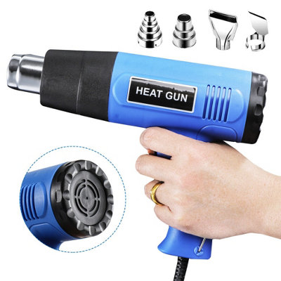 HEAT GUN 2000W HOT AIR PAINT WALLPAPER STRIPPER & 4 NOZZLES