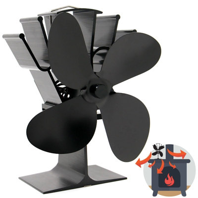 Heat Powered 4 Blade Stove Fan