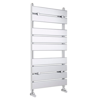 Heated Towel Rail with 9 Flat Panels - 915 BTU - 950mm x 500mm - Chrome ...