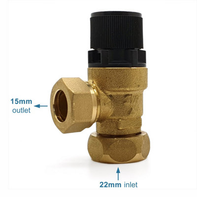 HEATRAE SADIA MEGAFLO 8 BAR OFFSET NUT METAL EXPANSION PRESSURE RELIEF ...