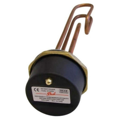 Heatrod/Shel C11ATS Copper Immersion Heater with Safety Thermostat - 11"