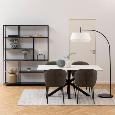 Heaven Dining Table in Ceramic White (L) 160cm Seats up to 6