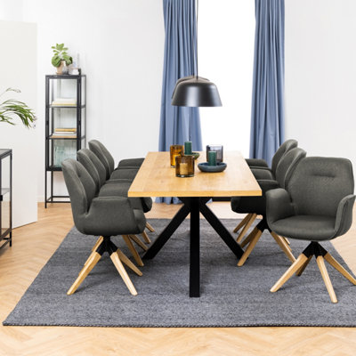 Heaven Dining Table in Wild Oak Veneer (L) 220cm Seats up to 6