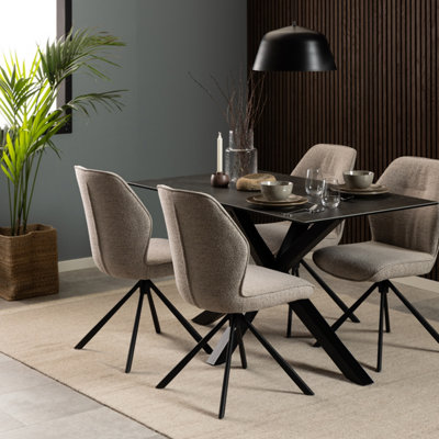Heaven Dining Table with Ceramic Black (L) 135cm Seats up to 4