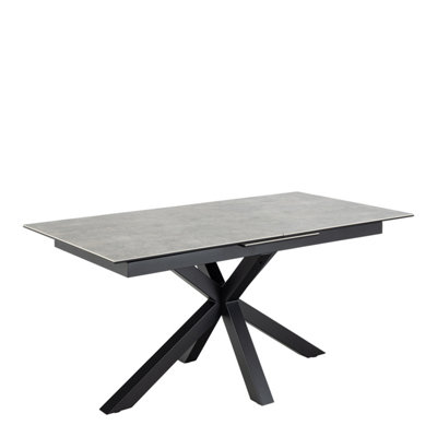 Heaven Extendable Dining Table with Ceramic Grey Top (L) 210cm Seats up ...