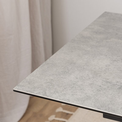 Heaven Extendable Dining Table with Ceramic Grey Top (L) 210cm Seats up ...