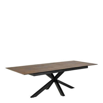 Heaven Extendable Dining Table with Ceramic Rusty Brown (L) 240cm Seats ...