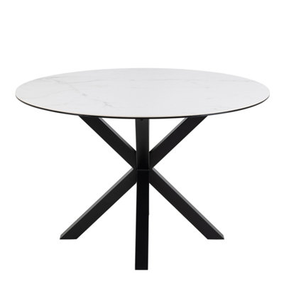 Heaven Round Dining Table with Ceramic White Top