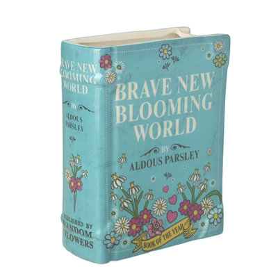 HEAVEN SENDS CERAMIC BOOK VASE 'BRAVE NEW BLOOMING WORLD', DECORATIVE ...