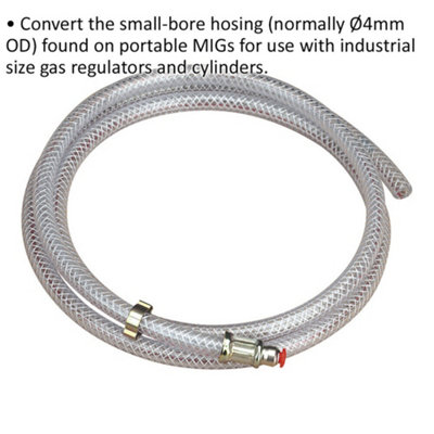 Heavy Duty 1.5m MIG Gas Hose Adaptor for Industrial Use