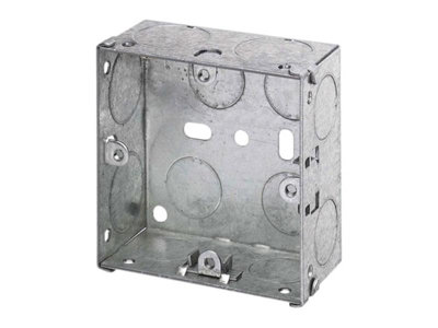 Heavy-Duty 1-Gang Metal Back Box with Adjustable Lugs - 25mm for ...