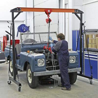 Heavy-Duty 1 Tonne Portable Gantry Crane with Locking Castors and ...