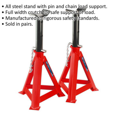 Heavy-Duty 10 Tonne Axle Stands with Full Width Crutch - Adjustable ...