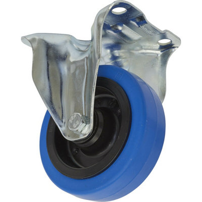 Heavy Duty 100mm Fixed Plate Castor Wheel with Non-Marking Elastic Tread