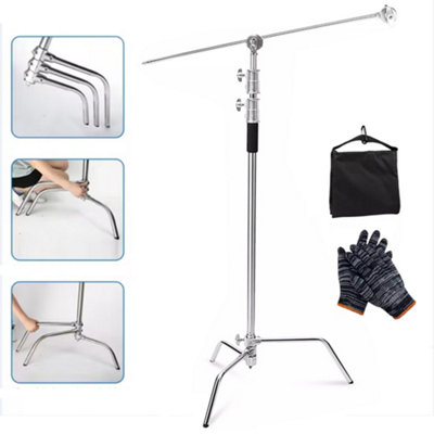 Heavy Duty 10ft C Stand Light Boom Gobo Arm Grip Head Stainless Steel 1 ...