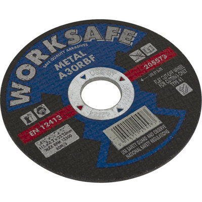 Heavy Duty 115mm Flat Metal Cutting Disc for Angle Grinders - 22mm Bore