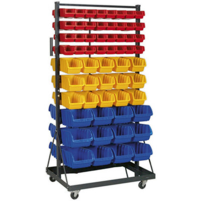 Heavy-Duty 118 Tray Mobile Parts Storage Rack for Garage and Warehouse