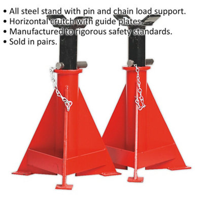 Heavy-Duty 15 Tonne Axle Stands - Adjustable 528mm to 765mm Height Range