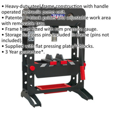 Heavy Duty 15 Tonne Hydraulic Press for Workshops - Premium Steel Frame ...