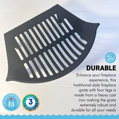 Heavy Duty 16 Inch Grate Conventional Large Cast Iron Sturdy Fireplace ...