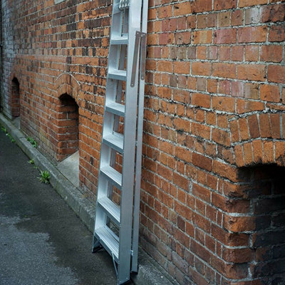 Heavy Duty 2.6m Aluminium Platform Step Ladder with 12 Treads for ...