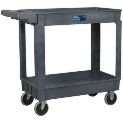 Heavy Duty 2 Level Composite Workshop Trolley - 113kg Per Shelf - Deep ...