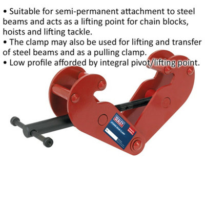 Heavy-Duty 2 Tonne Beam Clamp for Steel Beams - Ideal Lifting Point ...