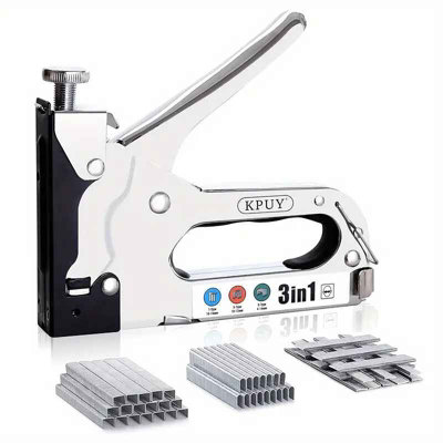 Heavy Duty 3-in-1 Stapler, Upholstery Staple Gun with 600 Staples