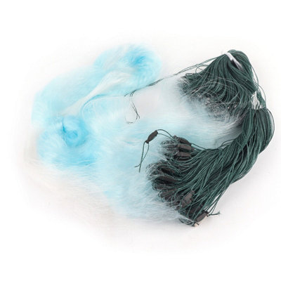 Heavy-duty 3-layer fishing net:50m long,1.5m high,with floats and 3 ...