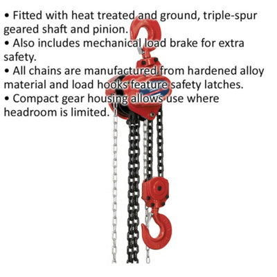 Heavy-Duty 3 Tonne Chain Block with Mechanical Load Brake and Hardened ...