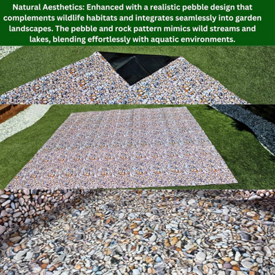 Heavy-Duty 300GSM Pond Liner 4m x 5m - Premium HDPE Liner with Pebble ...