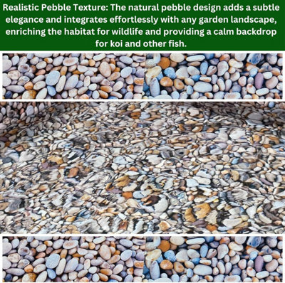 Heavy-Duty 300GSM Pond Liner 4m x 5m - Premium HDPE Liner with Pebble ...