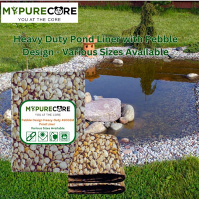 Heavy-Duty 300GSM Pond Liner 5m x 5m - Premium HDPE Liner with Pebble ...