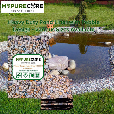 Heavy-Duty 300GSM Pond Liner 5m x 5m - Premium HDPE Liner with Pebble ...