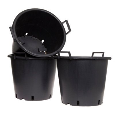 Heavy Duty 30L Plant Pots Pack of 3 40cm Diameter Plastic Planters for Outdoor Plants Large 15.7 Flower Pots for Gardens