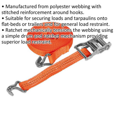Heavy-Duty 35mm x 6m Ratchet Tie Down Straps Set for Secure Load Restraint