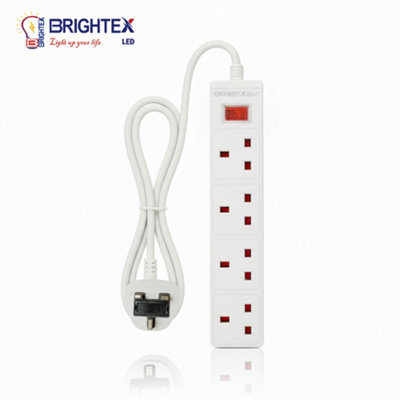 Heavy Duty 4 Gang Extension Lead 2m UK Plug Power Strip with Child ...