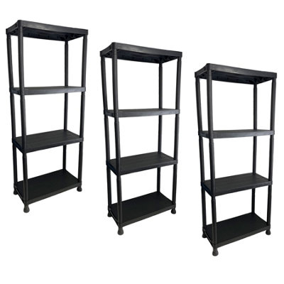 Heavy Duty 4 Tier Plastic Shelving Shelf Unit Home Office Storage 131 x ...