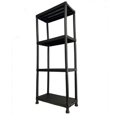 Heavy Duty 4 Tier Plastic Shelving Shelf Unit Home Office Storage 131 x ...