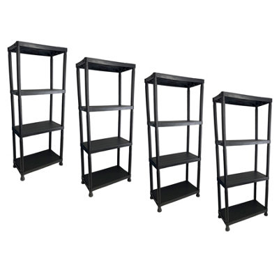 Heavy Duty 4 Tier Plastic Shelving Shelf Unit Home Office Storage 131 x ...
