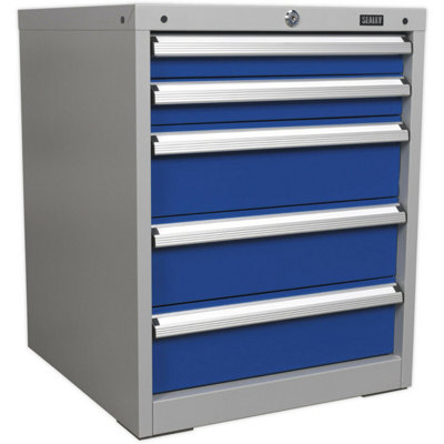 Heavy Duty 5 Drawer Industrial Storage Cabinet with Lock and Dividers
