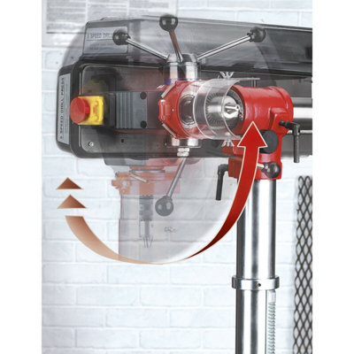 Heavy Duty 5-Speed Radial Floor Pillar Drill with 550W Motor and 1620mm ...