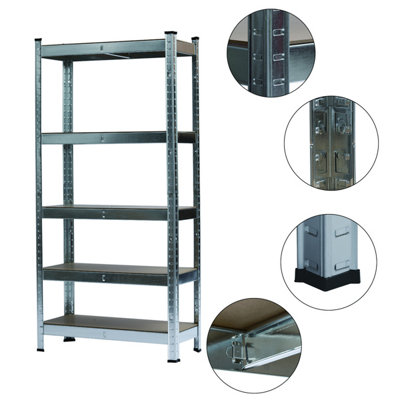 Heavy Duty 5 Tier Metal Galvanized Shelving Rack Unit Garage Storage ...